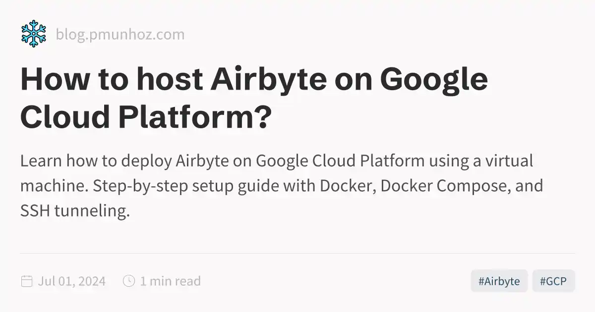 How to host Airbyte on Google Cloud Platform?