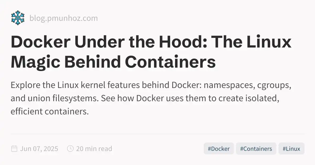 Docker Under the Hood: The Linux Magic Behind Containers